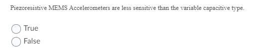 Solved Piezoresistive MEMS Accelerometers are less sensitive | Chegg.com