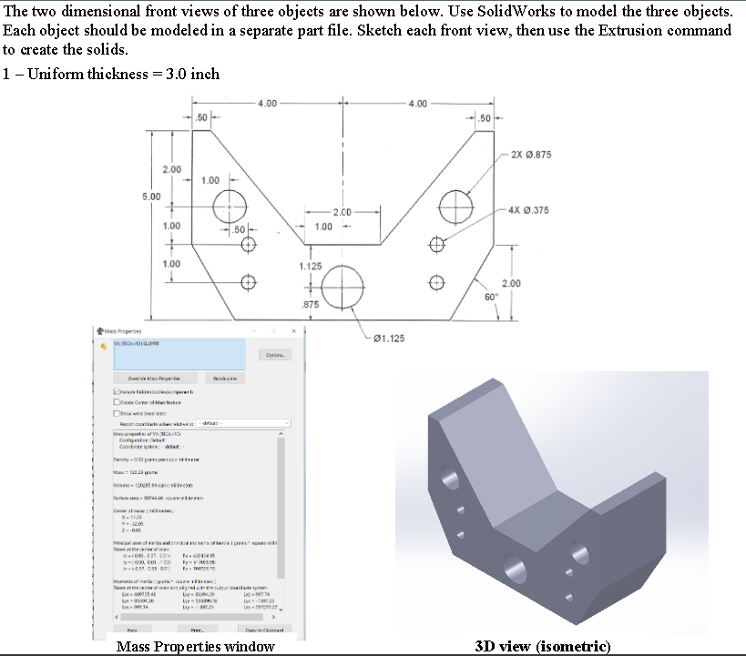 Solved The two dimensional front views of three objects are | Chegg.com