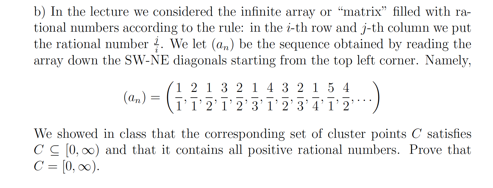 Solved In the lecture we considered the infinite array or | Chegg.com