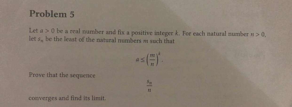 Solved Let a>0 be a real number and fix a positive integer | Chegg.com