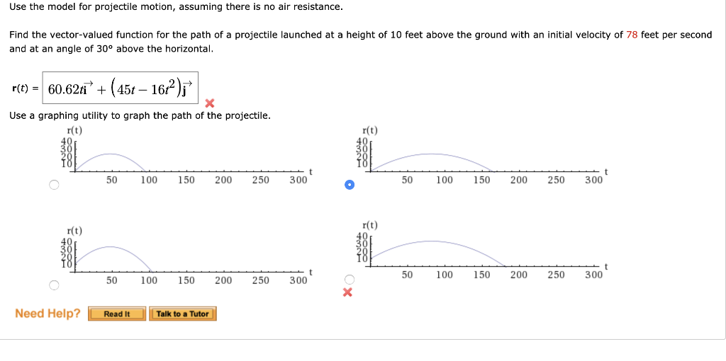 Solved Use the model for projectile motion, assuming there | Chegg.com