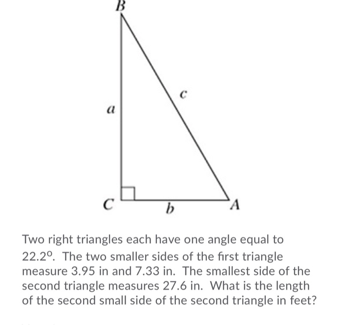 Solved Cl Two right triangles each have one angle equal to | Chegg.com