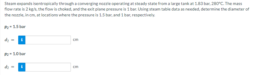 Solved Steam expands isentropically through a converging | Chegg.com