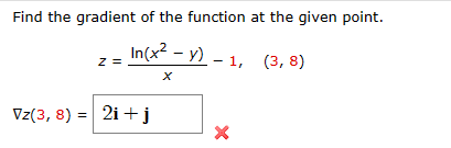Solved Find the gradient of the function at the given point. | Chegg.com