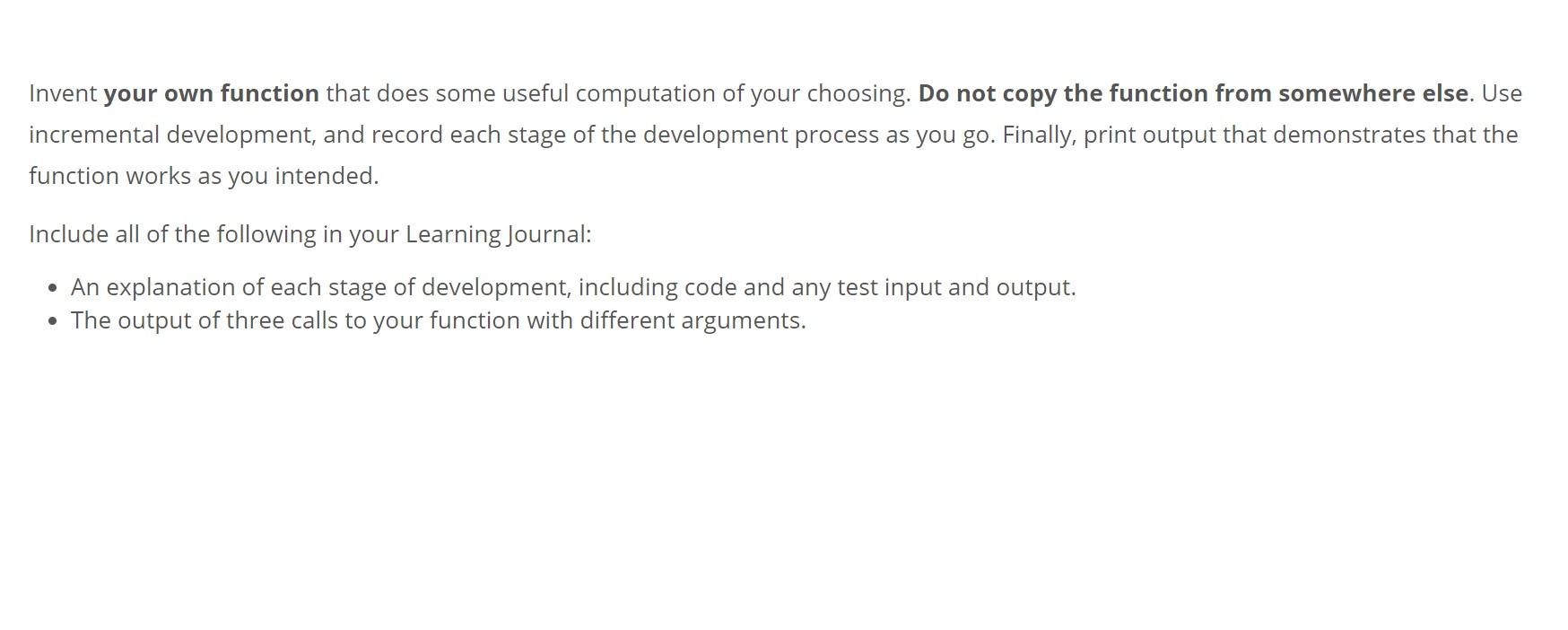 Solved Python 3 Please Invent Your Own Function That Does