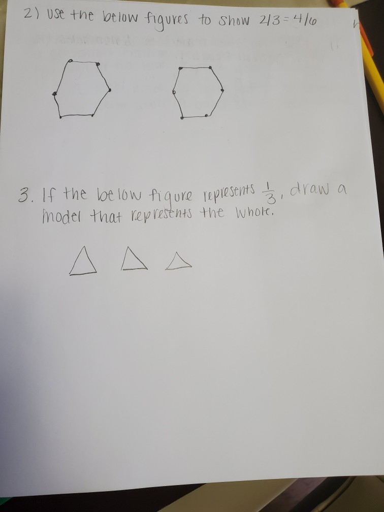 Solved 2) use the below figures to show 2/3=416 draw a 3. If | Chegg.com