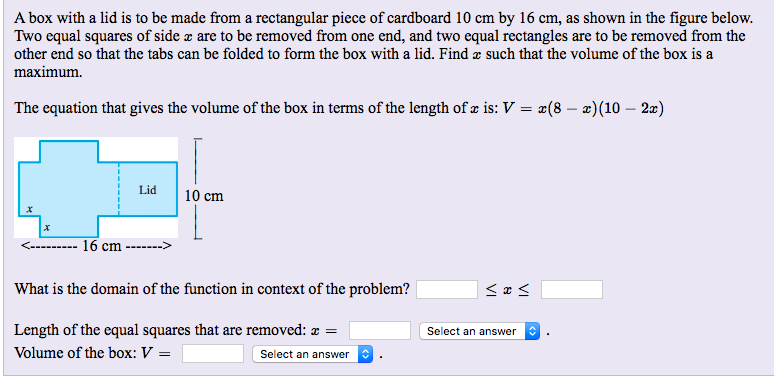 Solved A box with a lid is to be made from a rectangular | Chegg.com