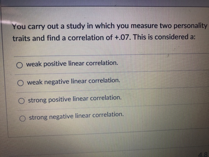Solved You carry out a study in which you measure two | Chegg.com
