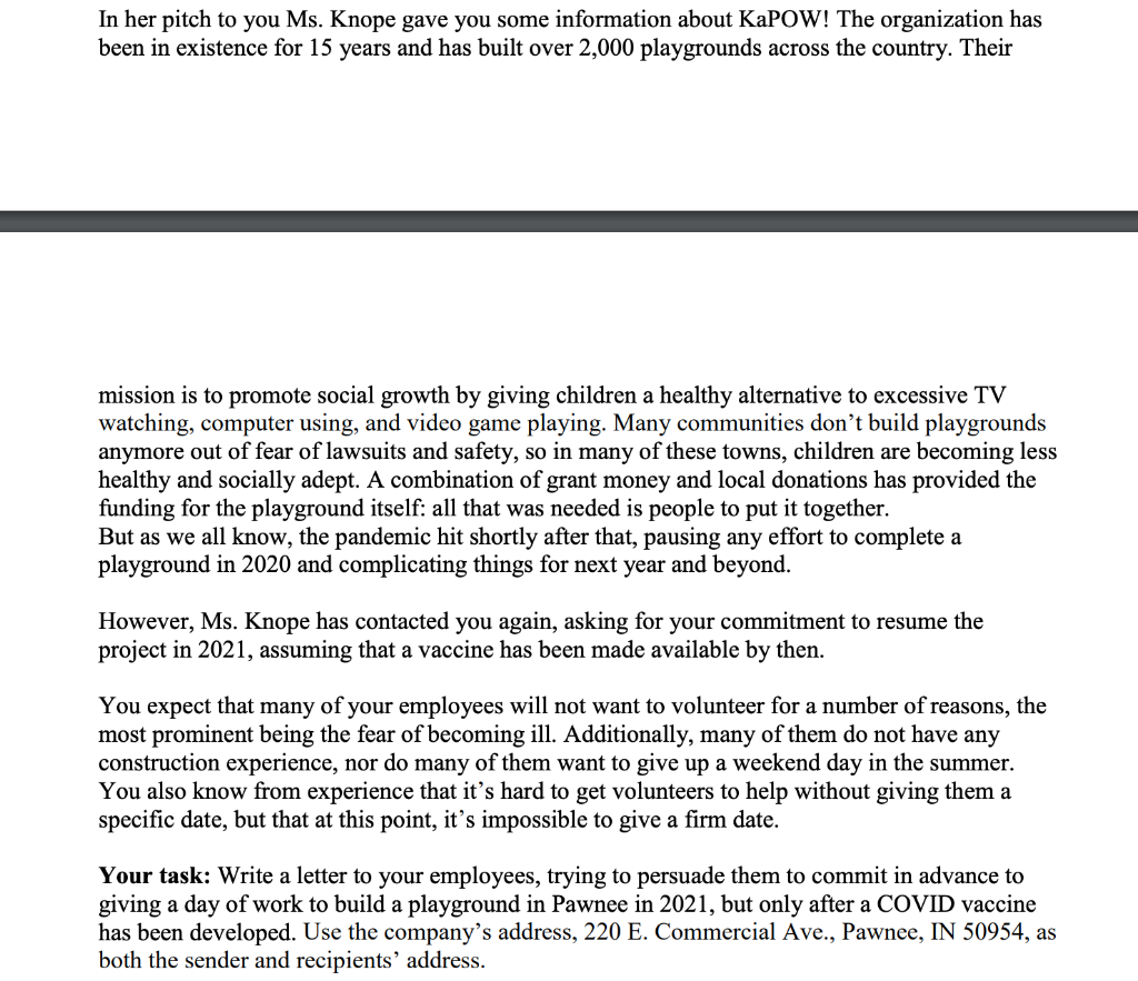 Solved Write a professional letter in response to the | Chegg.com