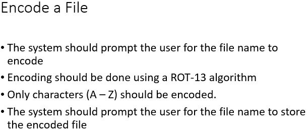 Solved PA File Encoding • Create a menu driven system that | Chegg.com