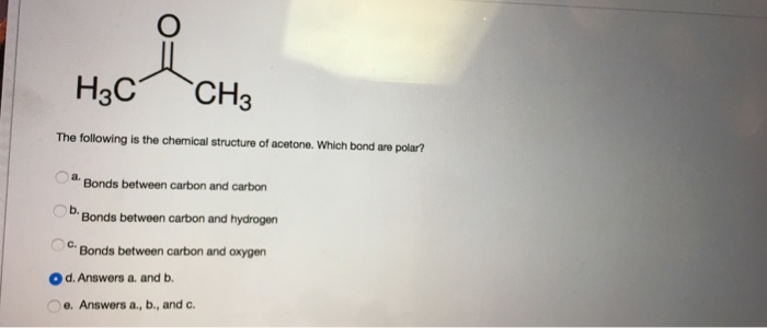 Solved The following is the chemical structure of acetone. | Chegg.com