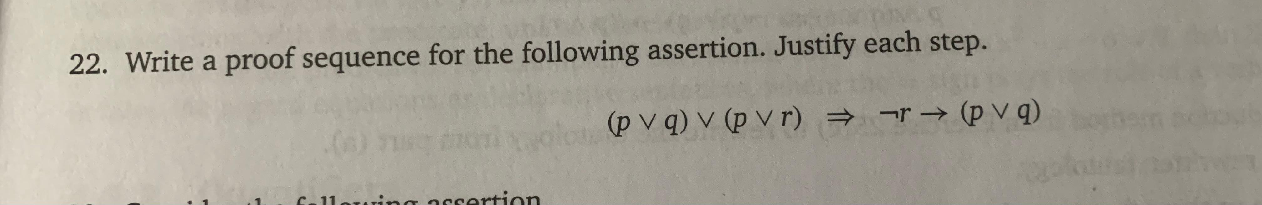 Solved 22 Write A Proof Sequence For The Following