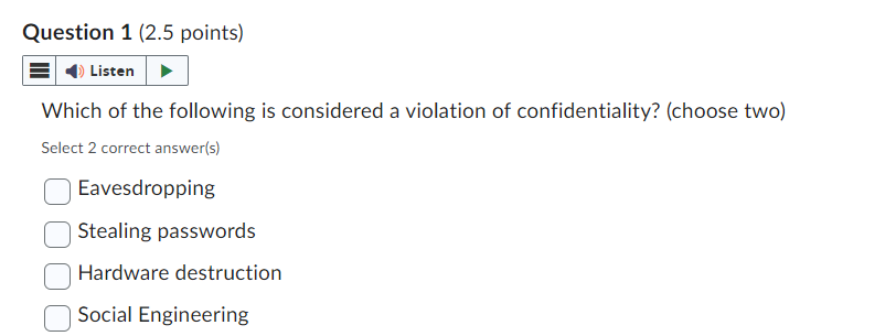 Solved Which of the following is considered a violation of | Chegg.com