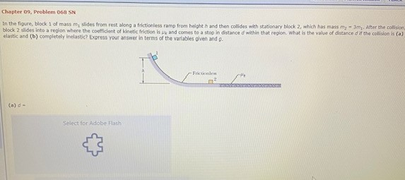 Solved In the figure, block 1 of mass m1 slides from rest | Chegg.com
