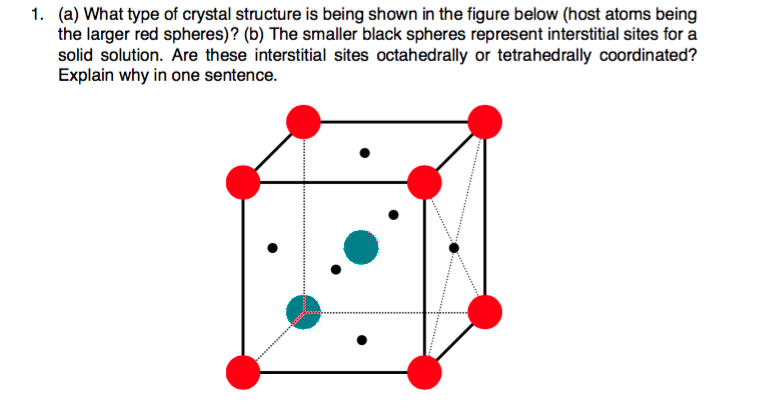 Solved 1. (a) What type of crystal structure is being shown | Chegg.com
