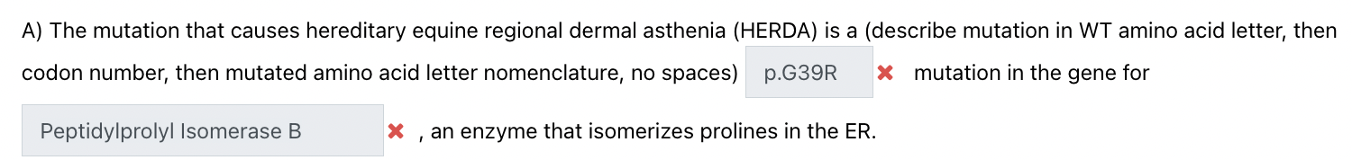 Solved A) The mutation that causes hereditary equine | Chegg.com