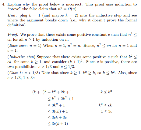 Solved 4. Explain why the proof below is incorrect. This | Chegg.com
