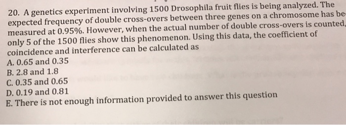Solved A genetics experiment involving 1500 Drosophila fruit | Chegg.com