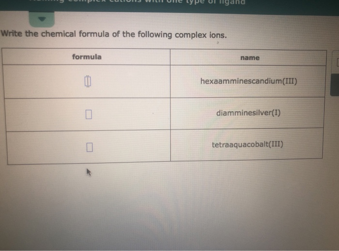 Solved Write the chemical formula of the following complex | Chegg.com