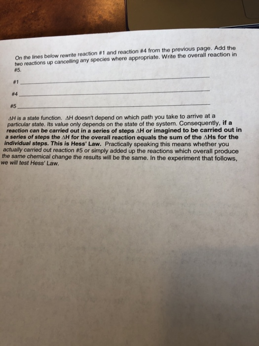 Solved Pre Lab Assignment Experiment 3: HESS is Just a Four | Chegg.com