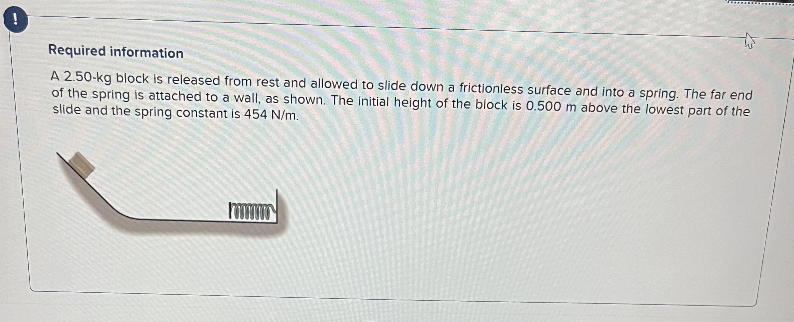 Solved Required informationA 2.50-kg ﻿block is released from | Chegg.com