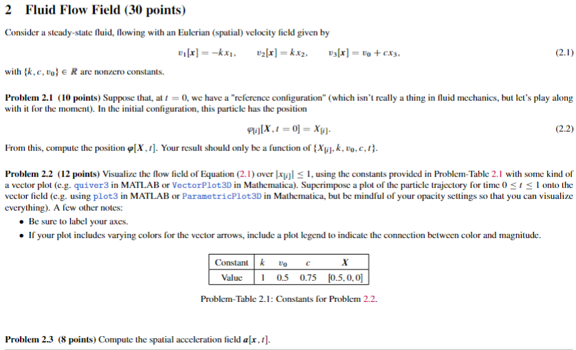 Solved Consider a steady-state fluid, flowing with an | Chegg.com