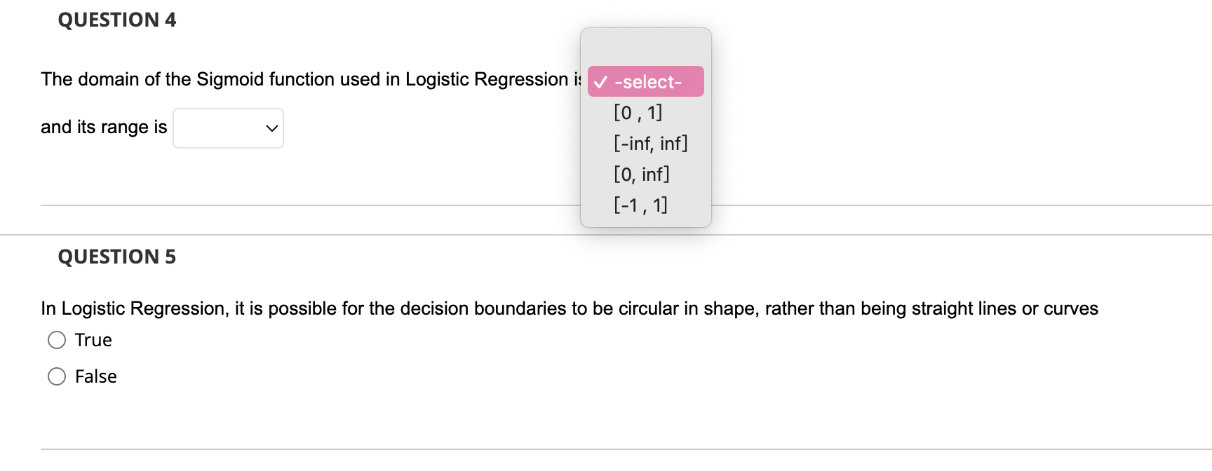 Solved In Logistic Regression, it is possible for the | Chegg.com