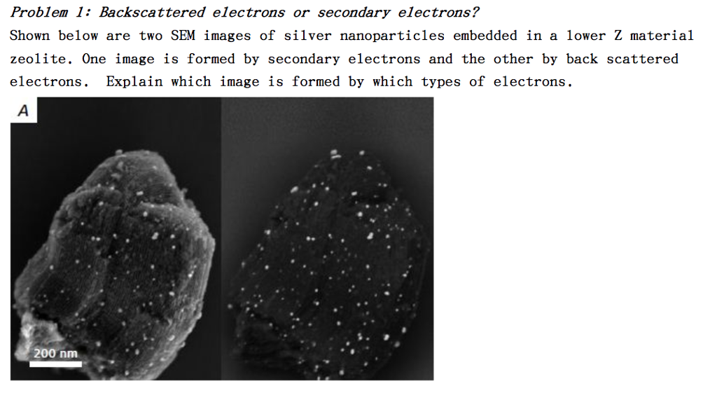Solved Problem 1: Backscattered electrons or secondary | Chegg.com
