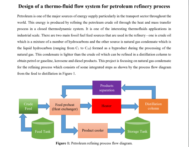 Design of a thermo-fluid flow system for petroleum | Chegg.com