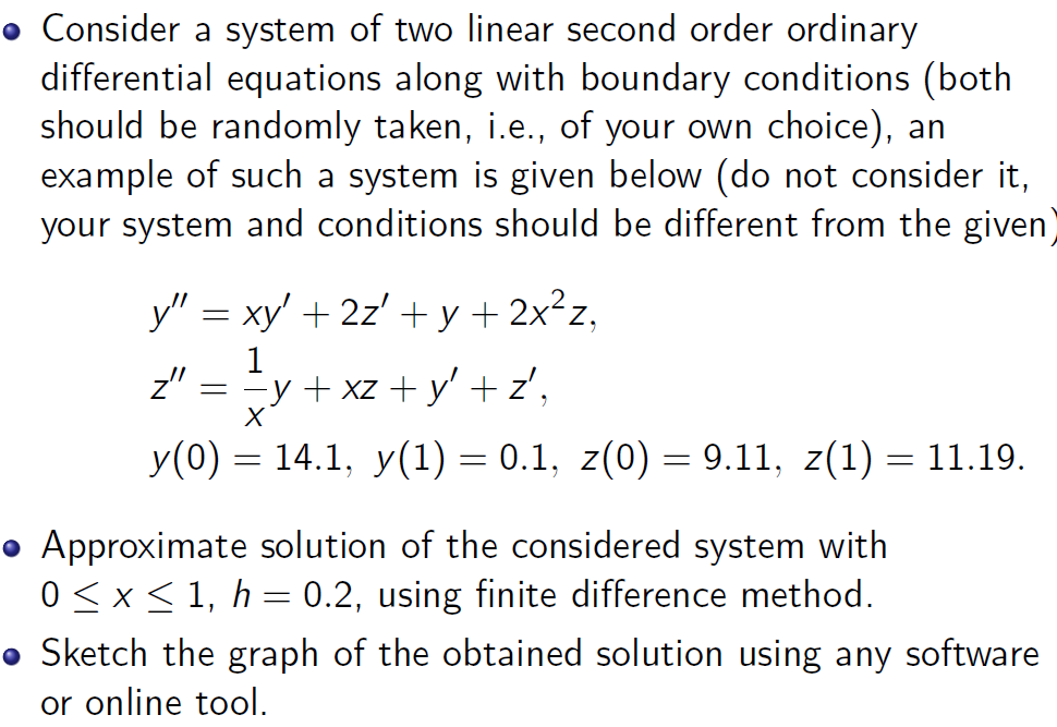 Consider a system of two linear second order | Chegg.com