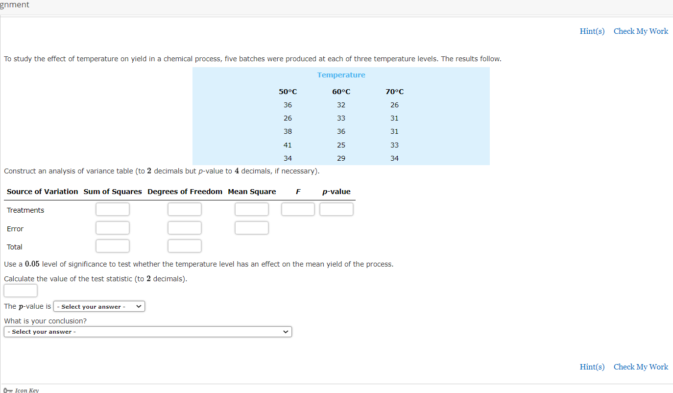 Solved gnment Hint(s) Check My Work To study the effect of | Chegg.com