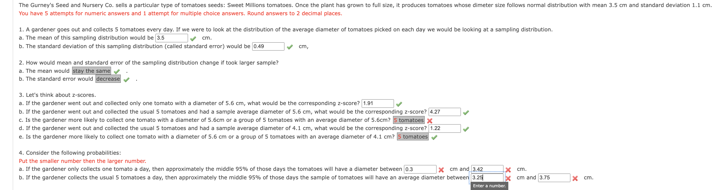 Solved You have 5 attempts for numeric answers and 1 attempt | Chegg.com