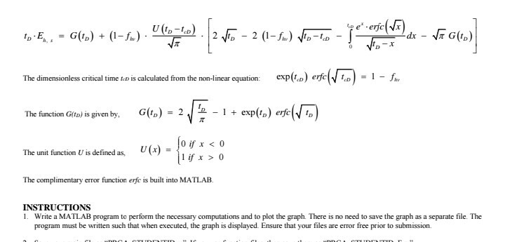 The dimensionless critical time io is calculated from | Chegg.com