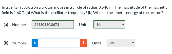Solved In a certain cyclotron a proton moves in a circle of | Chegg.com