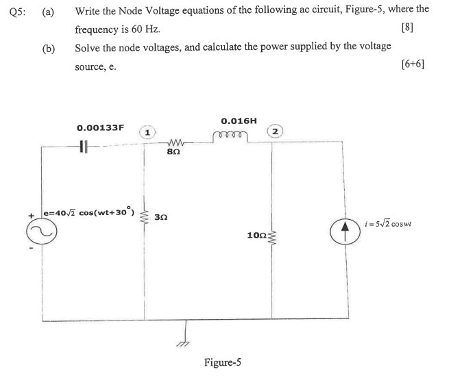 Solved Write the Node Voltage equations of the following ac | Chegg.com