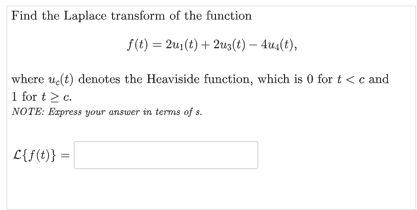 Solved Find the Laplace transform of ﻿the | Chegg.com