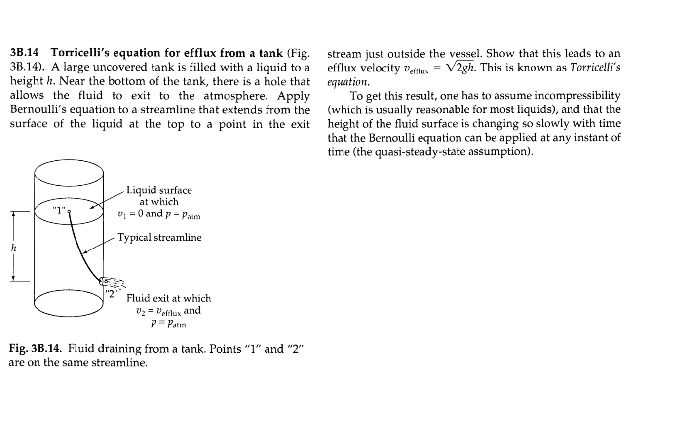 Solved 3B.14 Torricelli's equation for efflux from a tank | Chegg.com