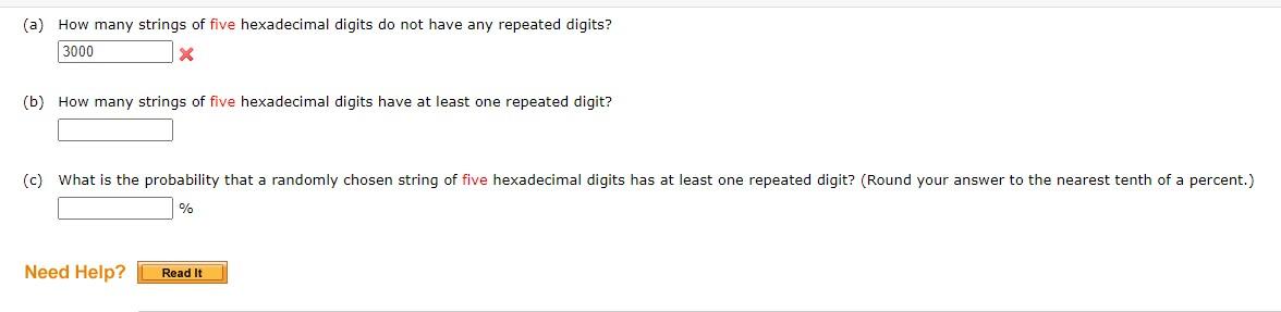 Solved (a) How many strings of five hexadecimal digits do | Chegg.com