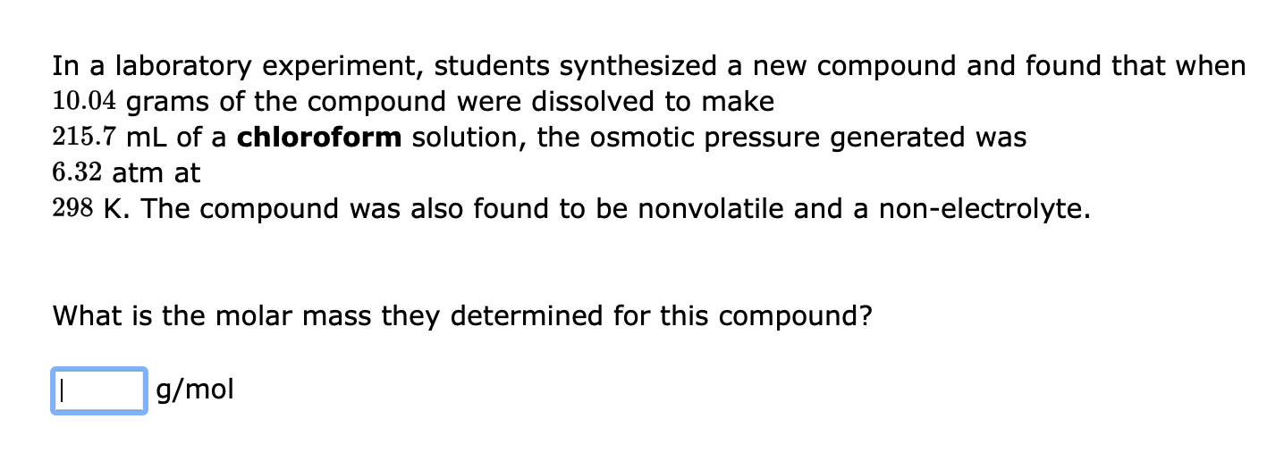 Solved In a laboratory experiment, students synthesized a | Chegg.com