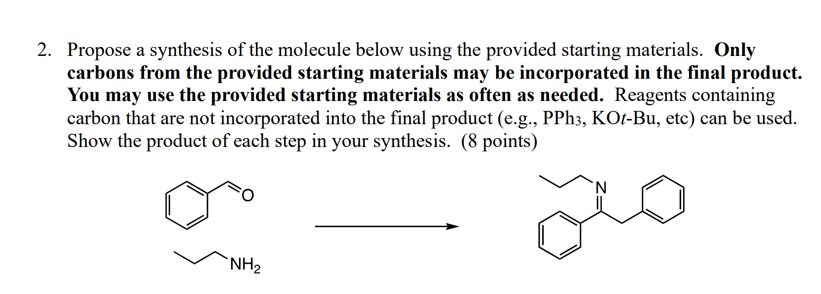 Solved Propose a synthesis of the molecule below using the | Chegg.com