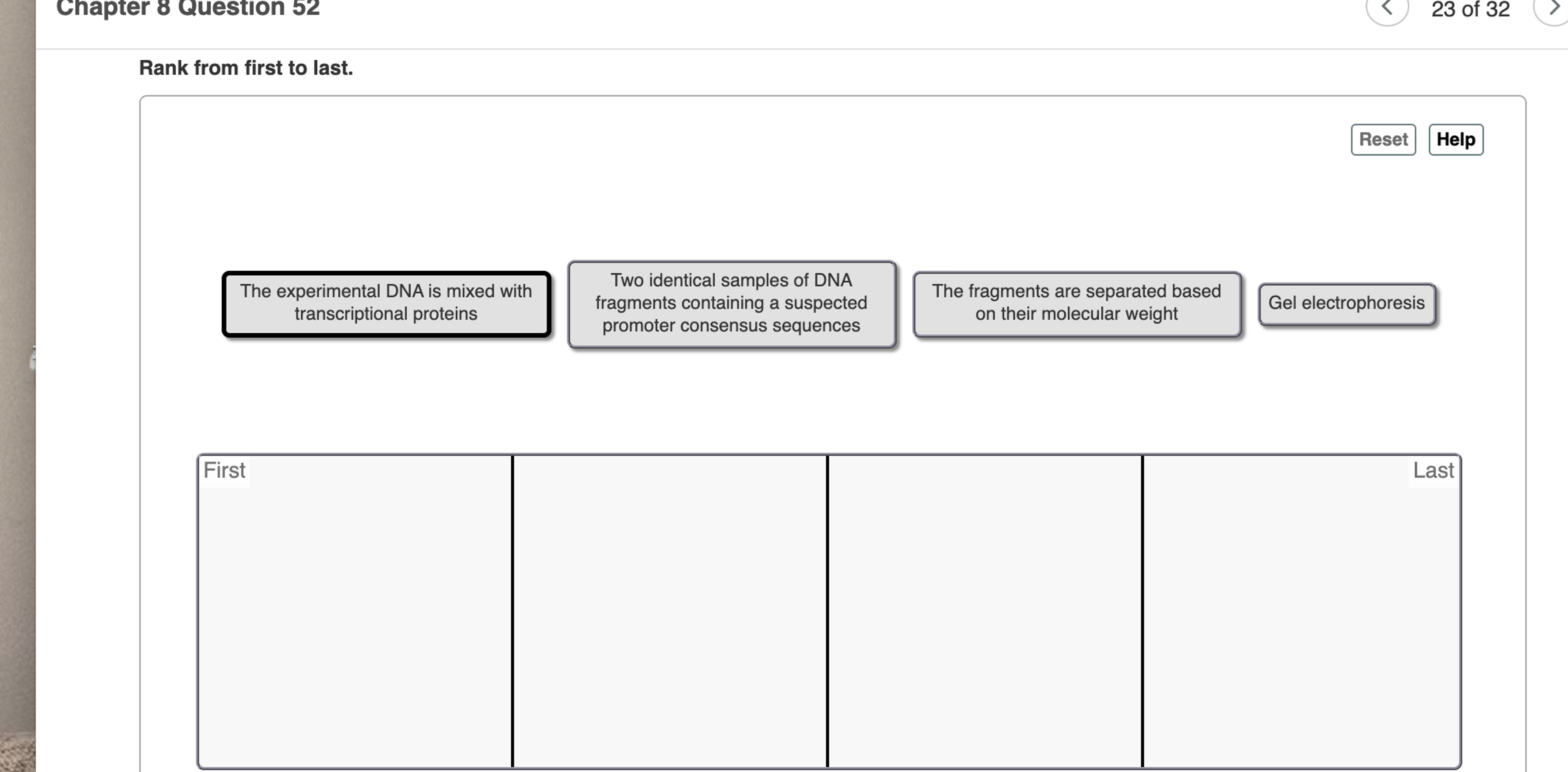 Solved Rank from first to last.The experimental DNA is mixed | Chegg.com