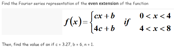 Solved Find the Fourier series representation of the even | Chegg.com