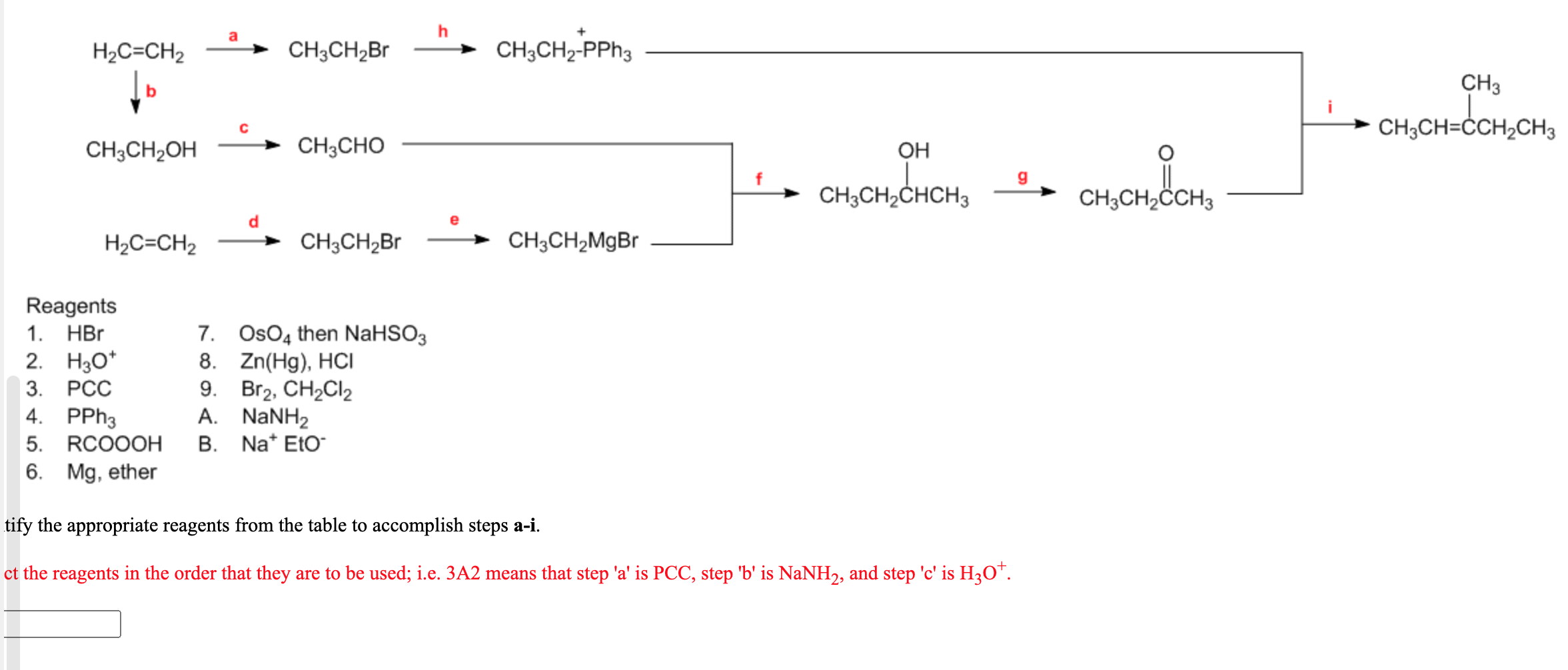 Solved h CH3CH2Br CH3CH2-PPh3 H2C=CH2 To CH3 CH2CH=CCH2CH3 | Chegg.com