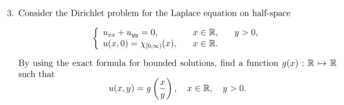Solved 3. Consider the Dirichlet problem for the Laplace | Chegg.com