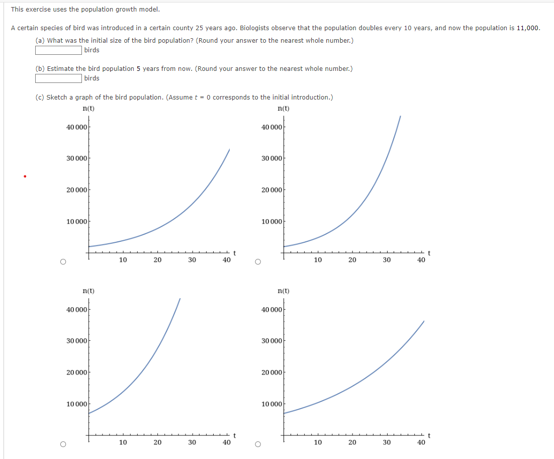 Solved This exercise uses the population growth model. A | Chegg.com