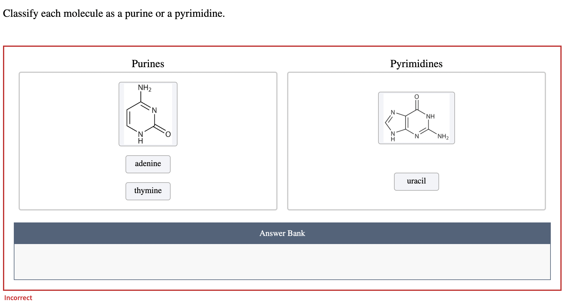 Solved Classify each molecule as a purine or a pyrimidine. | Chegg.com
