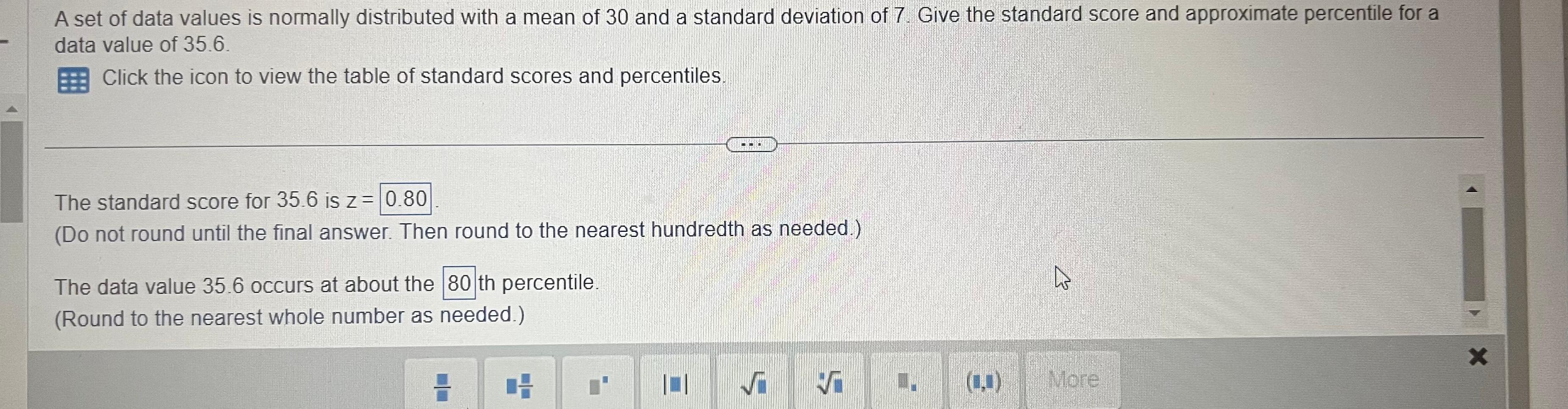 Solved A set of data values is normally distributed with a | Chegg.com
