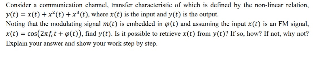 Solved Consider a communication channel, transfer | Chegg.com