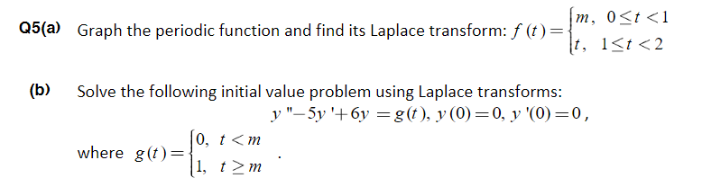 Solved 5(a) Graph the periodic function and find its Laplace | Chegg.com
