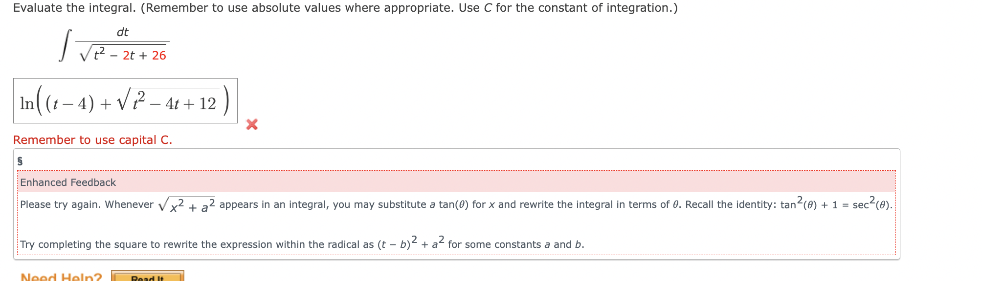 Solved Evaluate the integral. (Remember to use absolute | Chegg.com